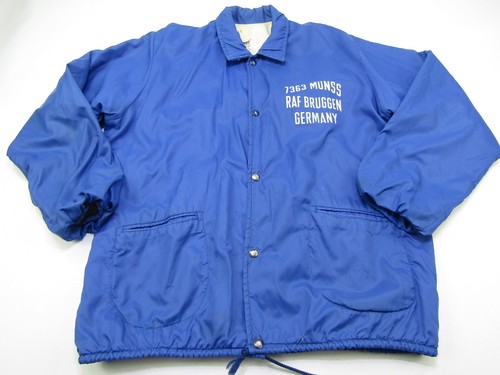 VTG Bruggen Buzzards Germany Snap Up Jacket Mens XL Blue Lined Retro ...