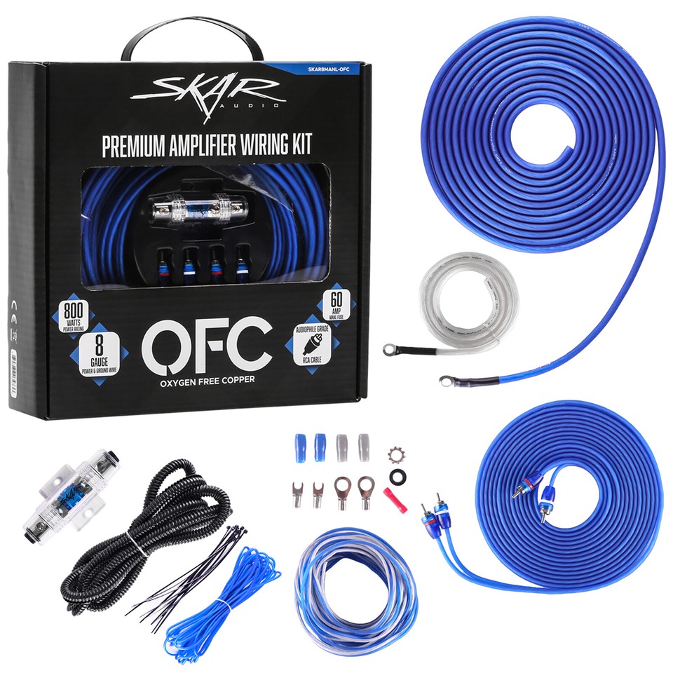 NEW SKAR AUDIO 8 GAUGE 800 WATT OFC AMPLIFIER WIRING KIT W/ RCA ...