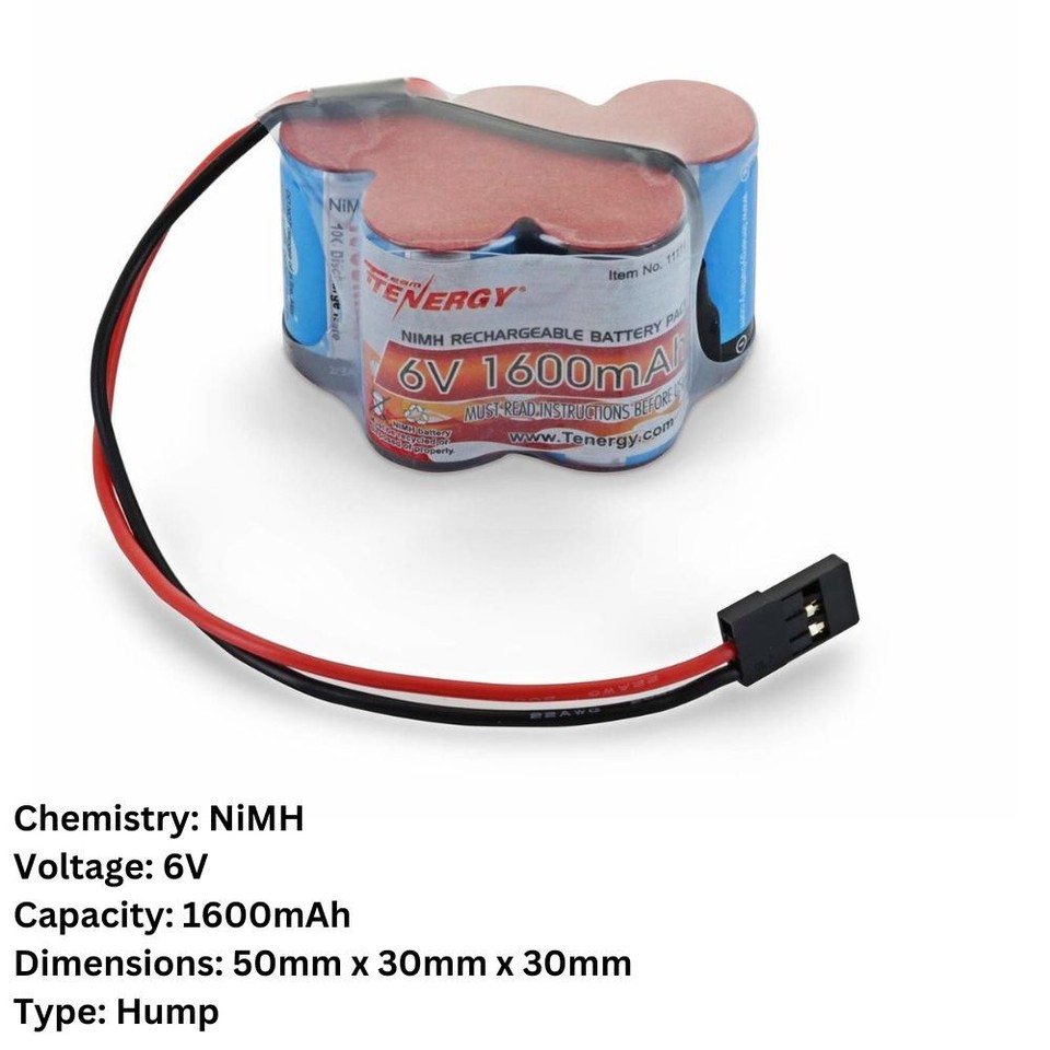 Tenergy NiMH 6V 1600mAh Flat and Hump Receiver Battery Pack With Hitec Connector | eBay
