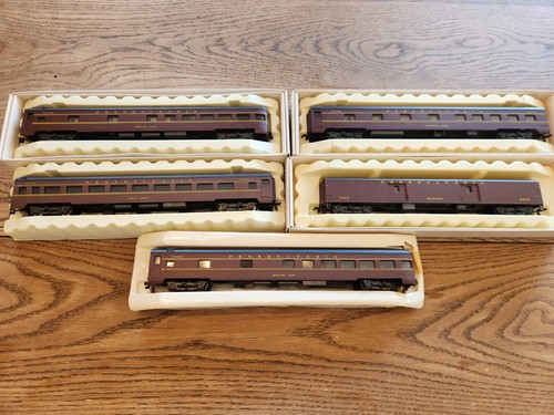 AHM HO TRAINS PENNSYLVANIA STREAMLINED PASSENGER CARS SET OF 5 NICE ...