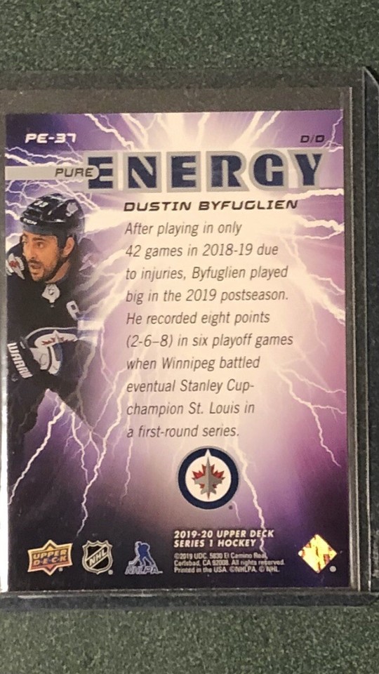 2019/20 UD Pure Energy #PE-37 Dustin Byfuglien Winnipeg Jets Mint!!! | eBay
