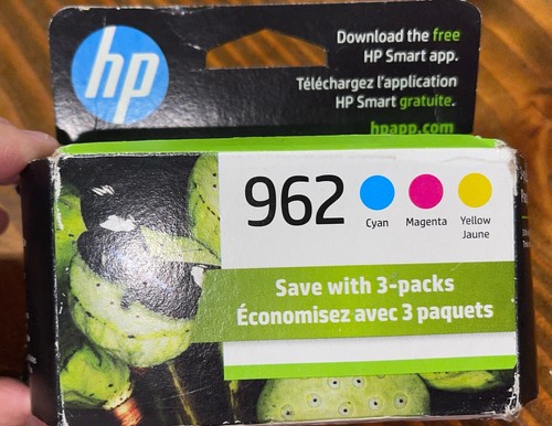 HP 962 Color 3 Pack Ink Cartridges Cyan Magenta Yellow Exp 10/2025 ...