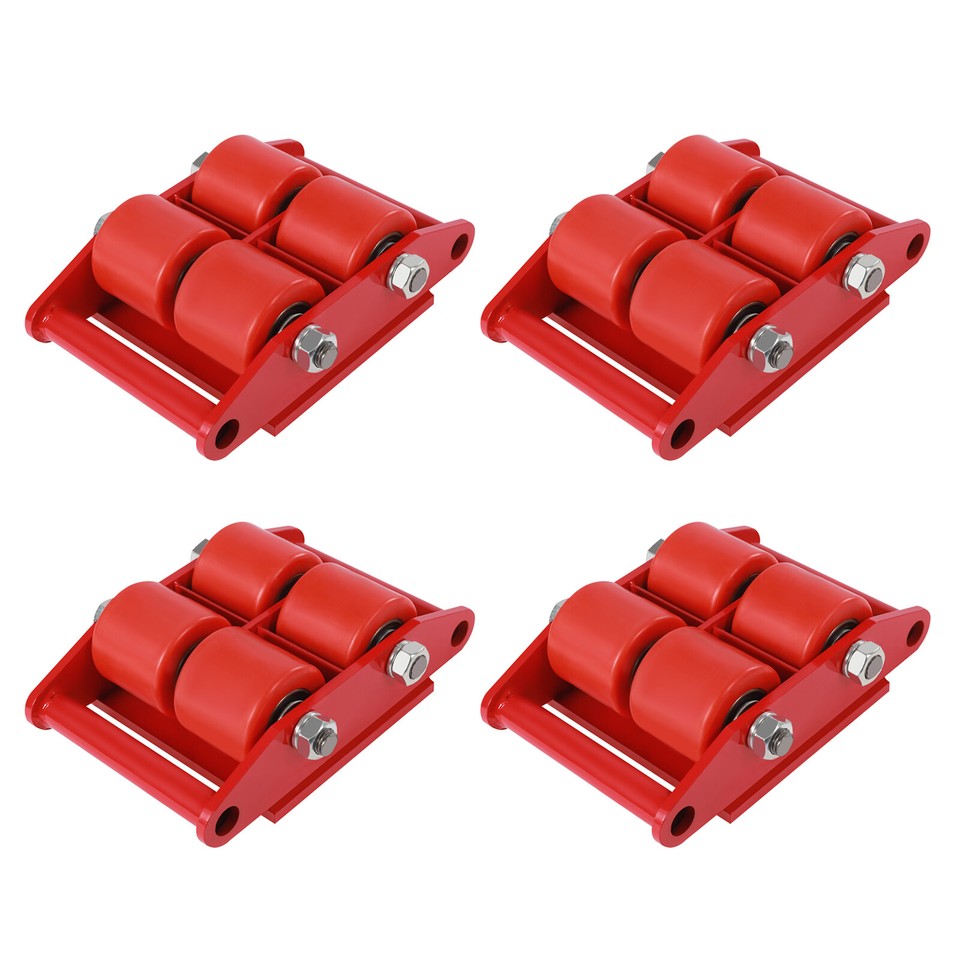4PCS 6 Ton Machinery Movers Skate Dolly 360 Rotation Heavy Duty Roller ...