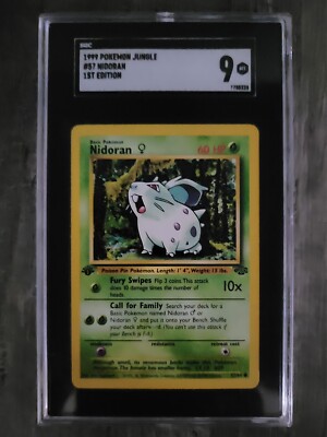 1999 Pokemon Jungle Nidoran 1st Edition #57 SGC 9 MT | eBay