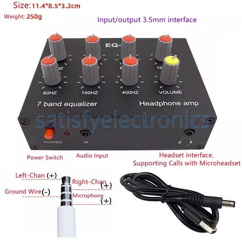 7-segment Equalizer Tone Treble Mid Bass Ear Amplifier Audio Signal ...