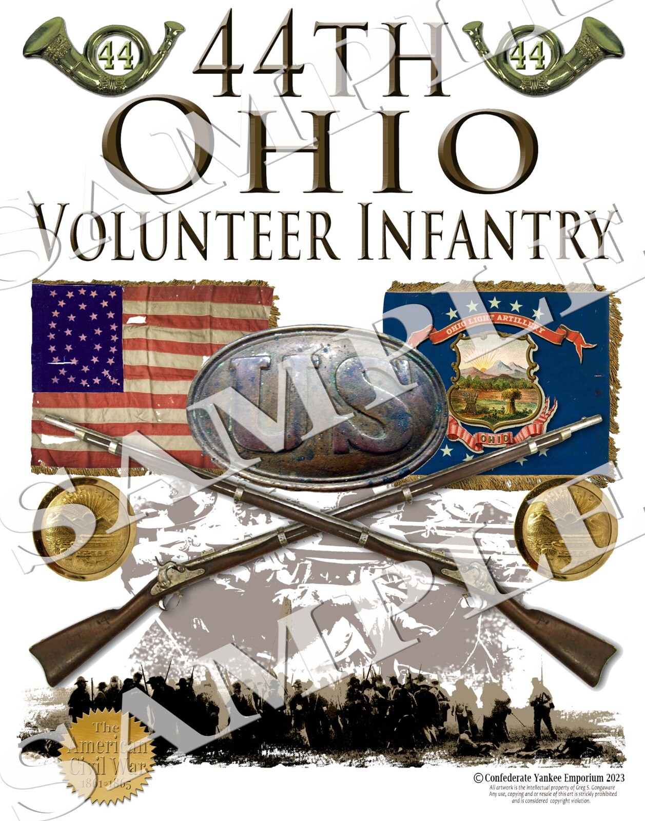 44th Ohio Infantry Union Army American Civil War themed art print | eBay