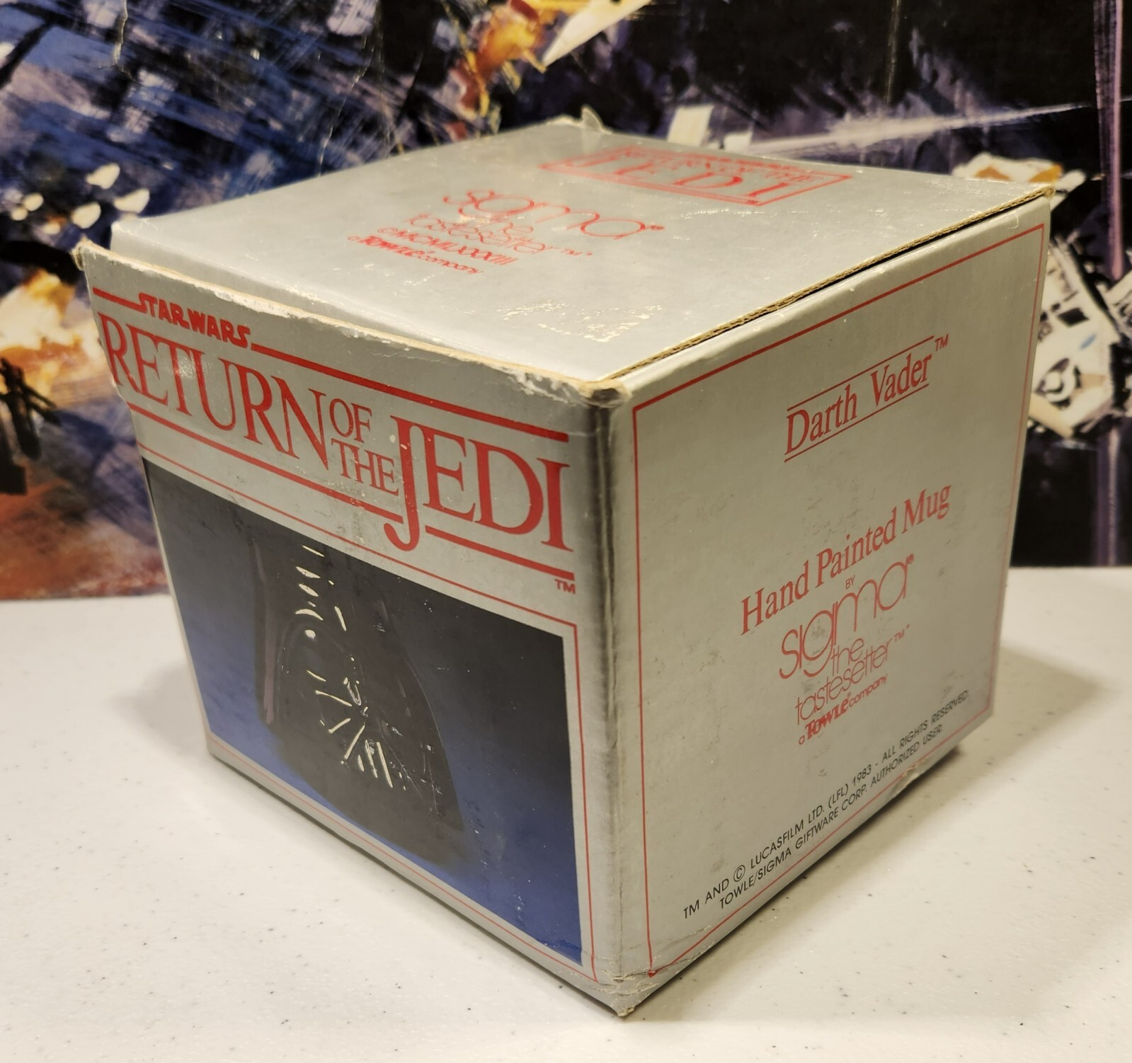 Vintage 1983 Sigma Star Wars ROTJ Darth Vader 3D Ceramic Mug **BOX ONLY ...