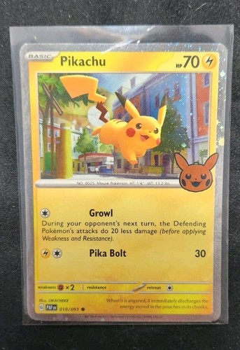 Pikachu ERROR COSMOS HOLO BLEED 018/091 Pokemon TCG Card PAF Near Mint ...