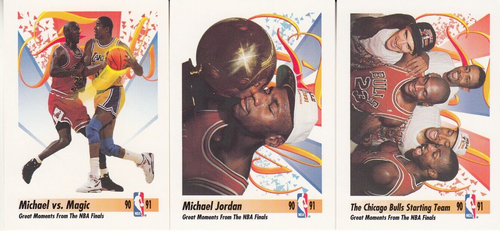 1991 SKYBOX (3) MICHAEL JORDANS #'S 333-335 WITH MAGIC, ALONE, WITH ...