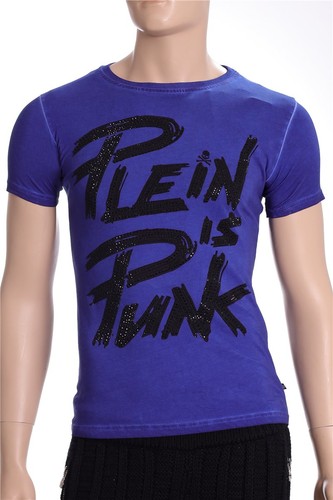 PHILIPP PLEIN Shirt blau Plein is punk Strasssteine Gr. S | eBay.de