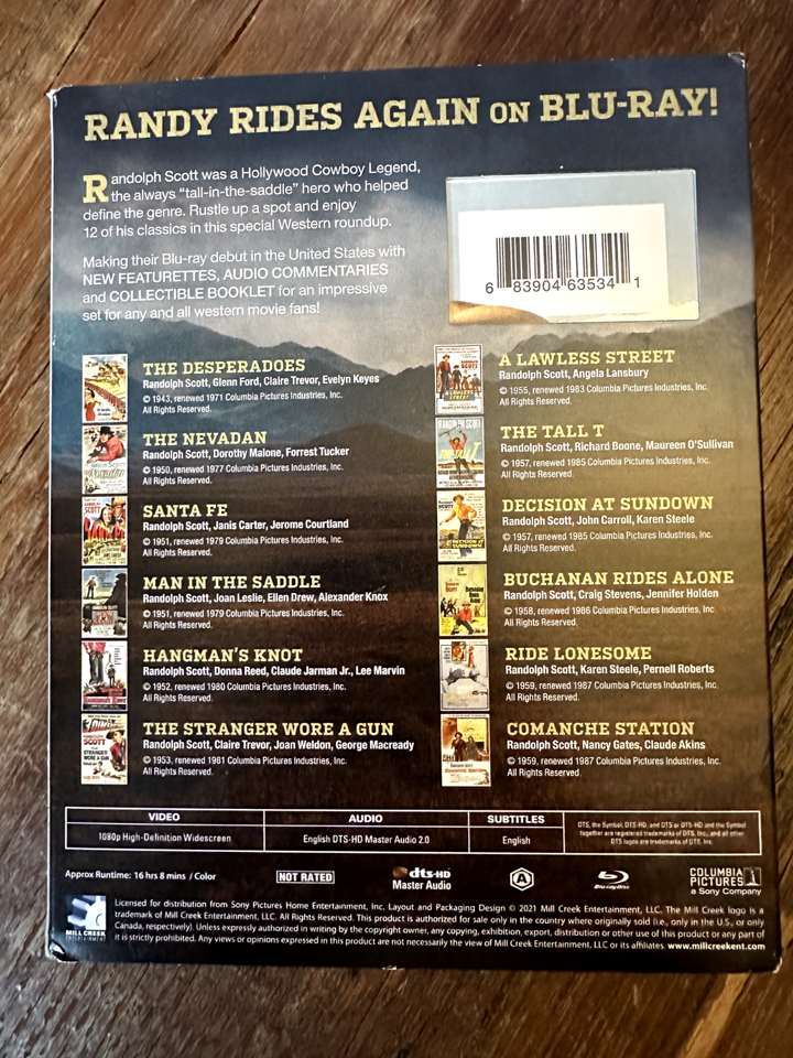 The Randolph Scott Collection 12 Classic Westerns Blu-ray NEW WITH ...