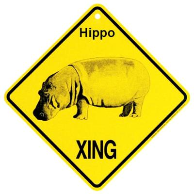 Hippo Crossing Xing Sign New Hipppopotamus 14 3/8 x 14 3/8 | eBay