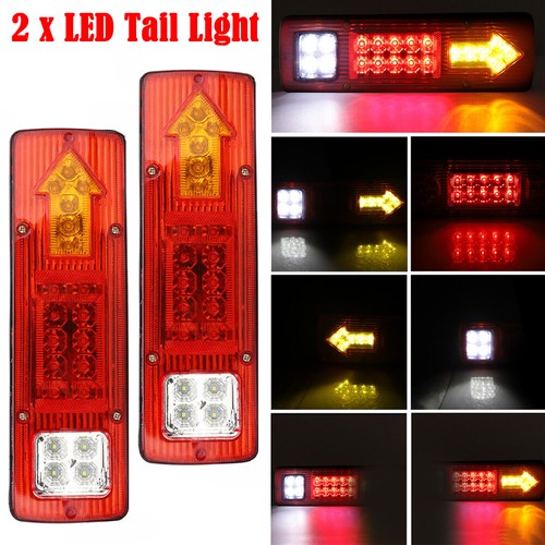 2pc Utility Trailer Truck LED Tail Light Kit Stop Rear Brake Turn ...