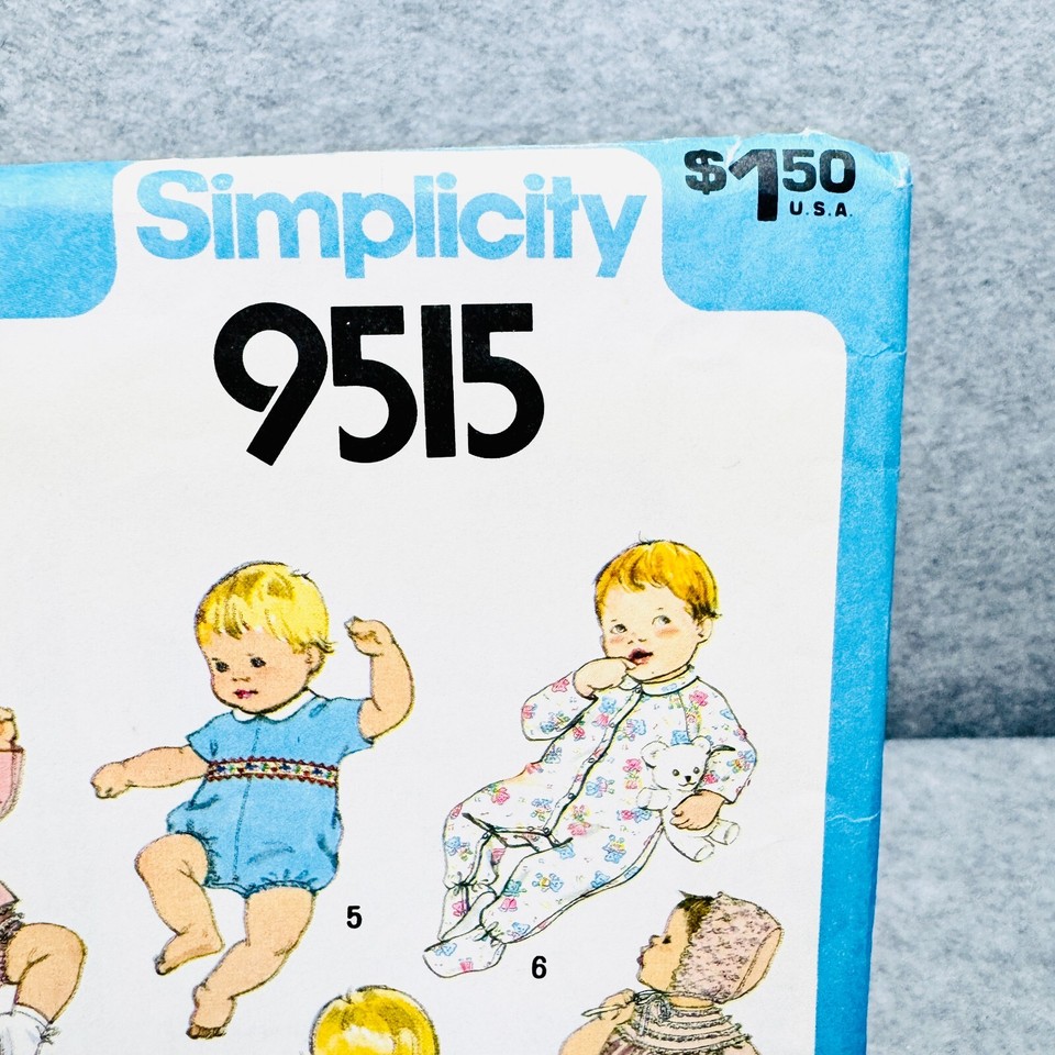 Simplicity 9515 Layette and Transfer Dress Bonnet Kimono Babies Newborn ...