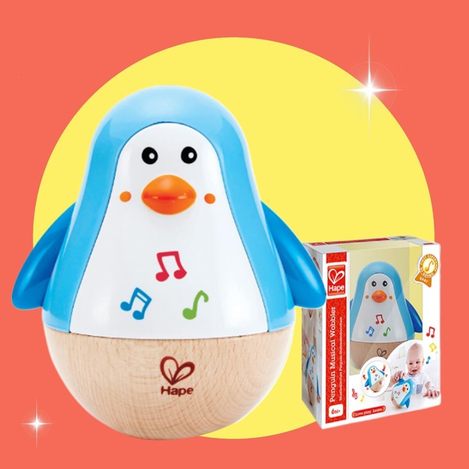 Hape Penguin Musical Wobbler | Colorful Wobbling Melody Penguin, Roly ...