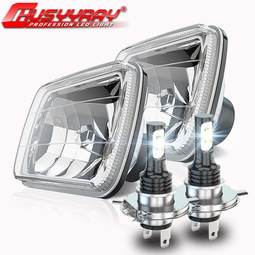 Pair 5x7 7x6" LED Headlights Hi-Lo DRL For 1982-2012 Ford E-150 E-250 E ...