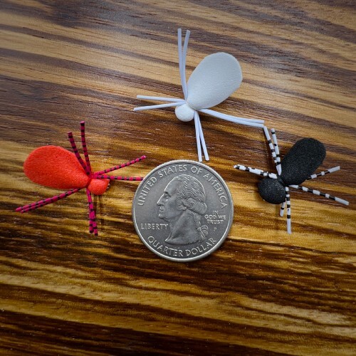 8 Foam Spider Flies - Black White, #12 - Fly Fishing Set for Bluegill ...