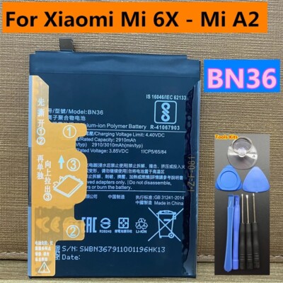 New BN36 3000mAh Battery For Mi 6X A2 Mi6X MiA2 Smart Phone | eBay