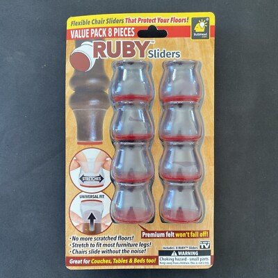 8 Pack Ruby Sliders Scratch Floor Protectors New | eBay