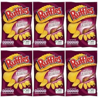 6 X 150 g /- RUFFLES / LAYS POTATO CRISPS - SPANISH SERRANO HAM TASTE ...