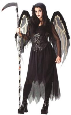 Angel of Death Gothic Grim Reaper Dark Dress Up Halloween Teen Adult ...