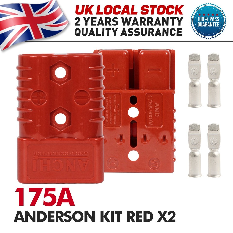 50 / 175AMP FOR ANDERSON PLUG GREY OR RED CABLE TERMINAL BATTERY ...