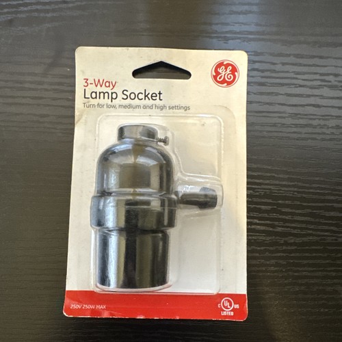 GE 3-Way Lamp Socket Turn for Low-Medium-High Light Settings Black ...