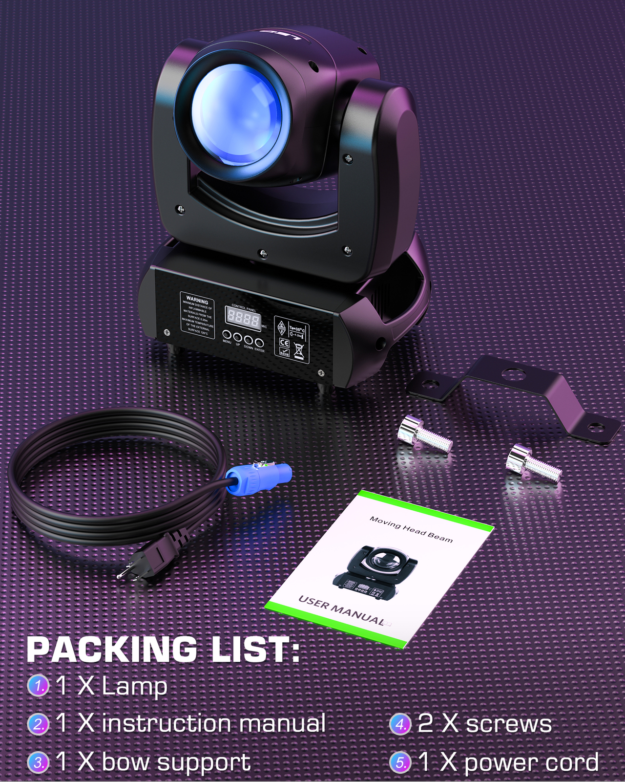 120W 18 Prisms LED Beam Gobo Moving Head Stage Light Bar DJ Party ...