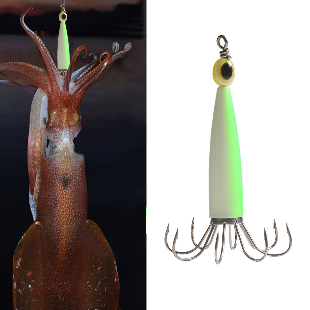 Squid Jig Fishing Lure Hook Octopus Artificial Hard Bait (Luminous ...
