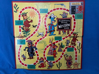 1959 Vintage Huckleberry Hound Western Game Board Hanna Barbera Yogi ...