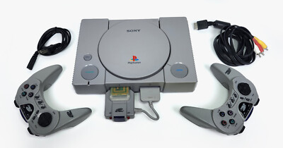 Sony PlayStation 1 PS1 System Console SCPH-9001 /w Dual Wireless ...