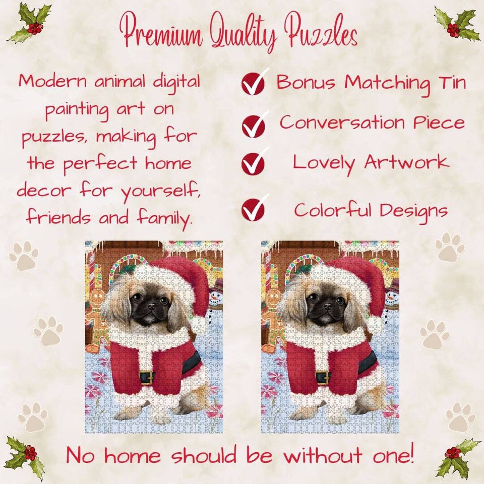Pekingese Jigsaw Puzzle for Adults Interlocking Games Dog Christmas ...