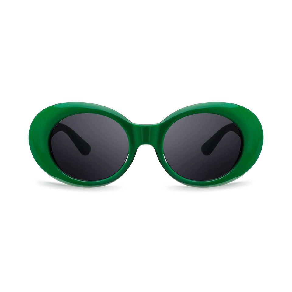 Sunglasses White Oval Clout Goggles for Women Men Retro Round Trendy ...