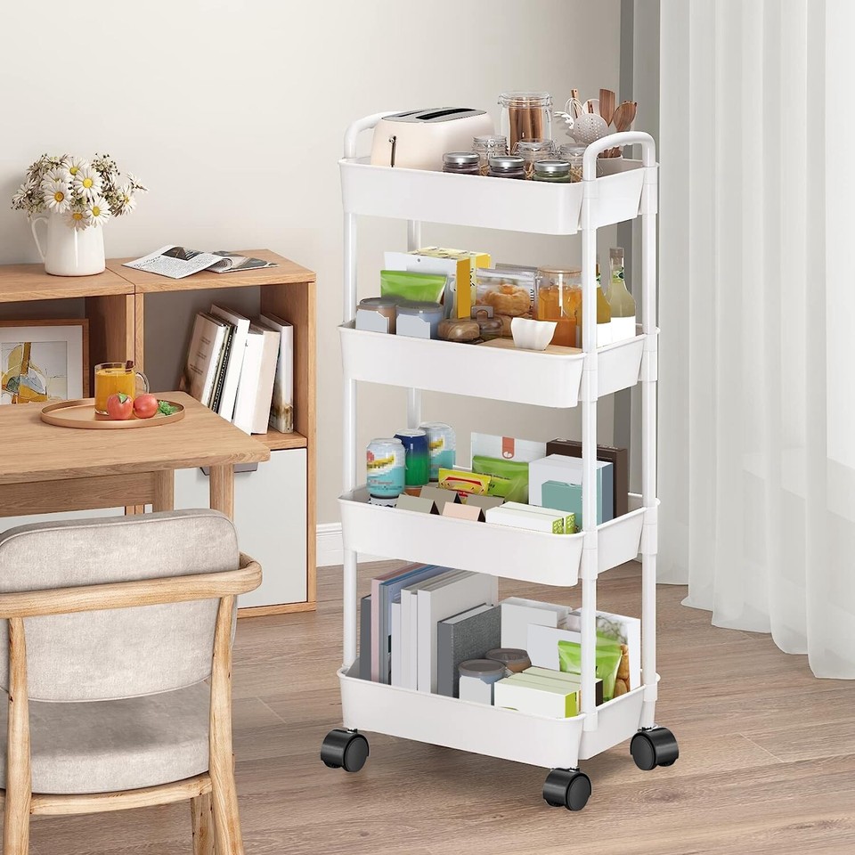Movable Rolling Utility Cart Storage w/ Drawer Lockable Wheels ...