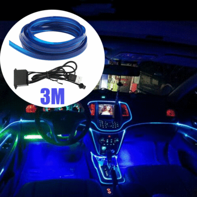 3m Blue LED USB Car Interior Decorative Atmosphere Wire Strip Light ...