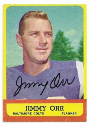 JIMMY ORR 1963 Topps Signed Autographed Football card #3 Baltimore ...
