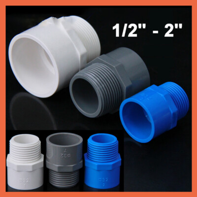 PVC Nipples Threaded Pipe Fittings Connector BSP Male Coupling Adapter ...