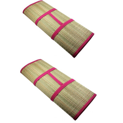 Faltbare Bast Strandmatte PINK 2er SET 190x60 Kopfkissen Badematte Bast ...