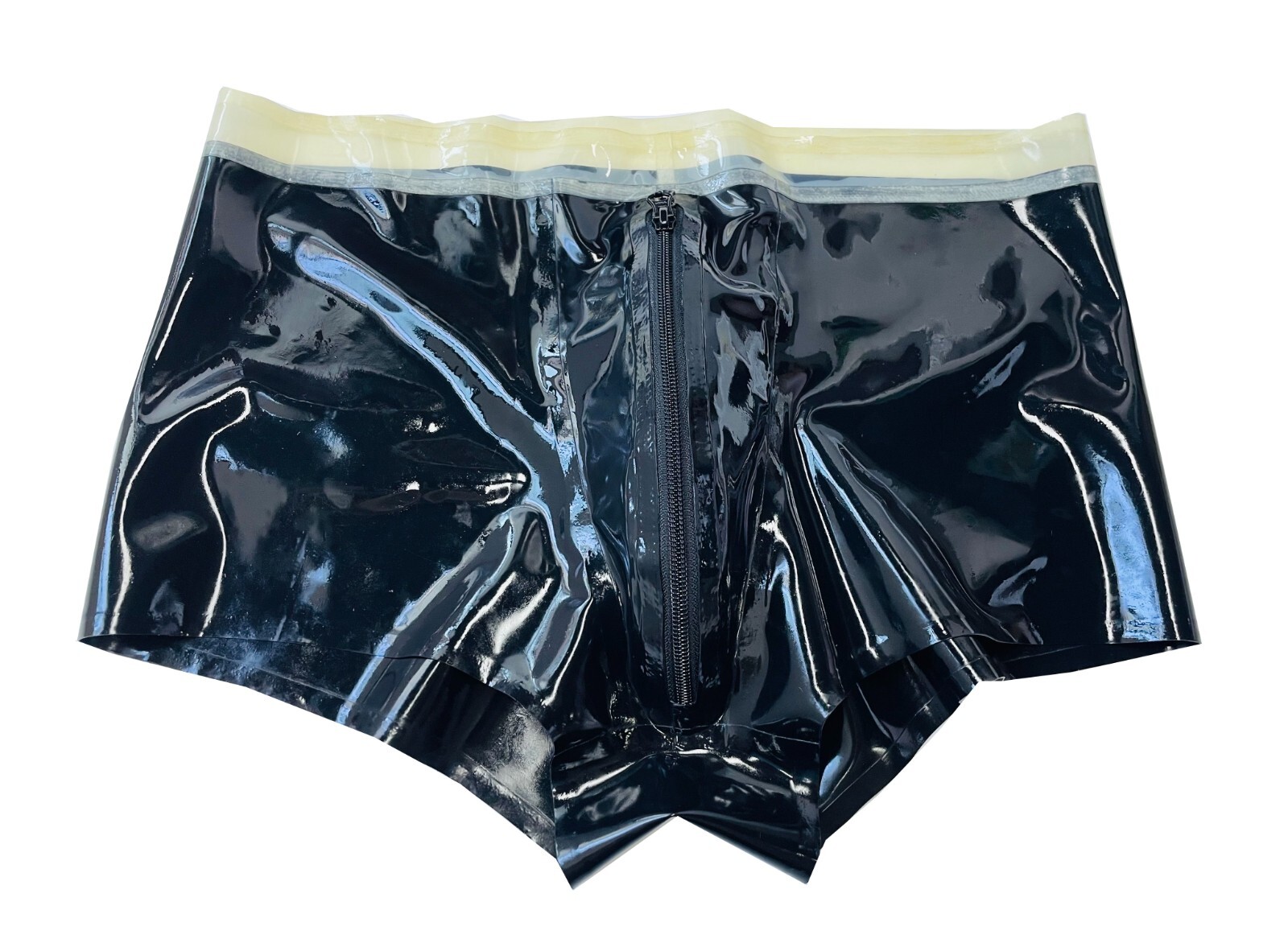 latex gummi briefs with transparent waist codpiece hidden penis sheath ...