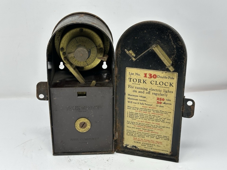 Antique Ansonia Clock Co Tork Owl Tombstone Coffin #115 Single Pole 10 ...