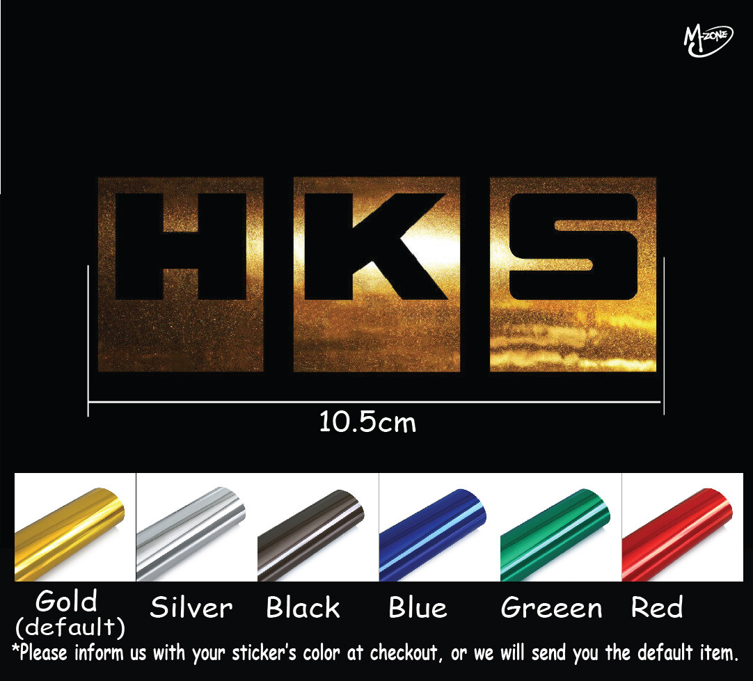 HKS Decal Stickers Metallic Chrome Effect 10.5cm wide logo die cut best ...