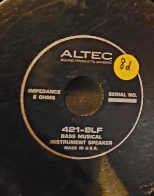 VINTAGE ALTEC LANSING 421 8LF 15" SPEAKER | eBay