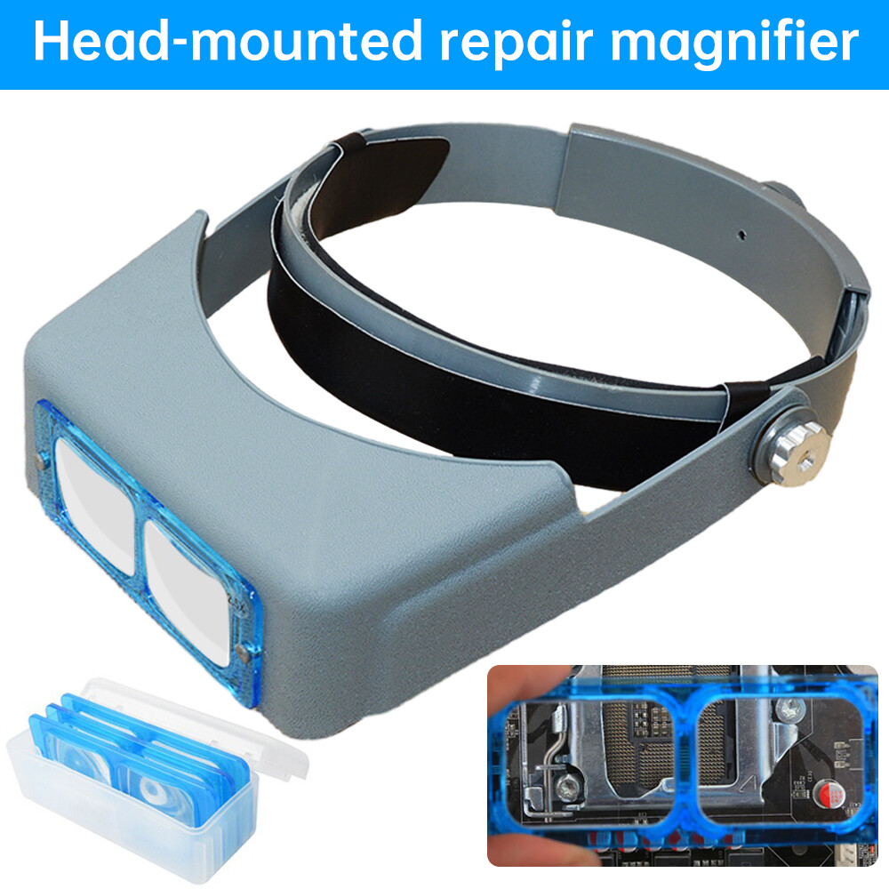 Headband Magnifier Head Magnifying Jewelry Watch Repair Reading with 4 ...