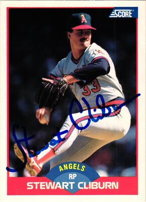 Stu Stewart Cliburn #445 Signed 1989 Score MLB Baseball Card Auto ...