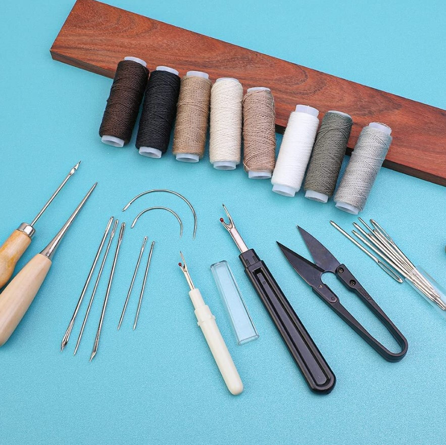 Sewing Kit Set Awl Leather Hand Stitcher Repair Set Heavy Duty Thread ...