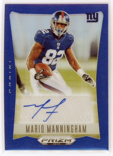 2024 Panini Prizm Deca - Signatures Mario Manningham #S-MMA Blue Prizm ...