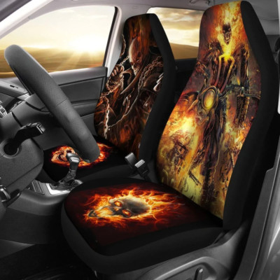 Ghost Rider Car Seat Covers Front | Polyester | Multicolor | Easy ...