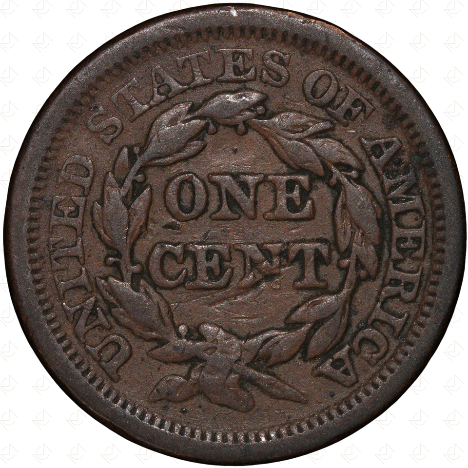 1855 USA Braided Hair 1 Cent Coin – Upright 5’s – Copper | eBay