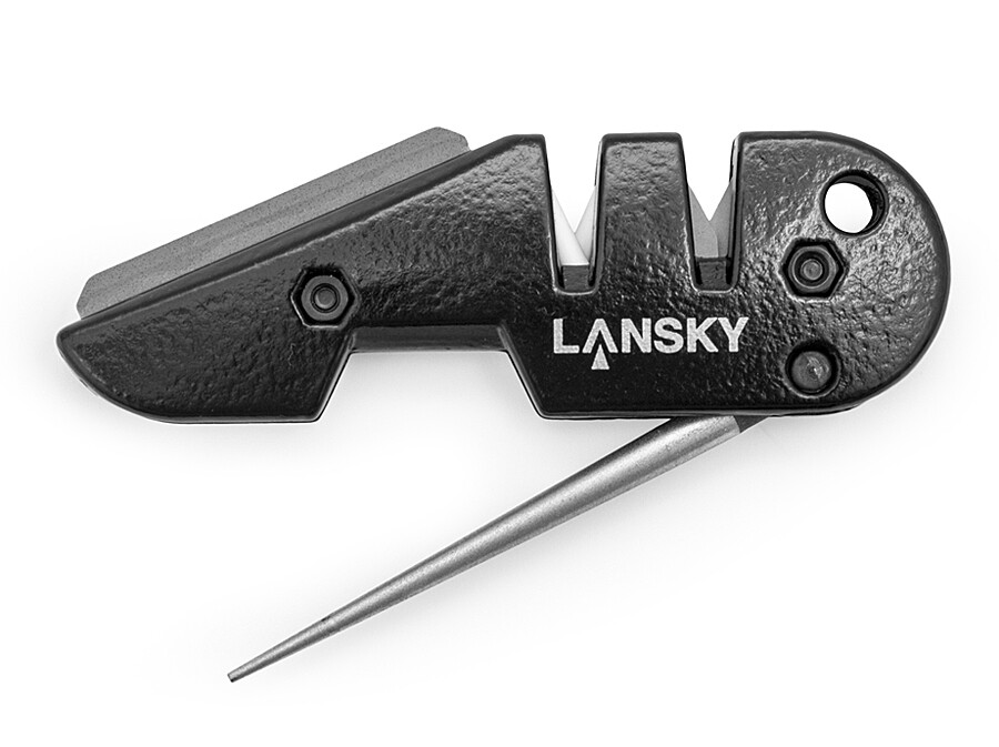 Lansky Deluxe Knife Sharpening System + C-Clamp Mount + Medium Serrated ...