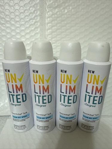 4x DEGREE UNLIMITED CLEAN DRY SPRAY ANTIPERSPIRANT DEODORANT Exp5/25 | eBay